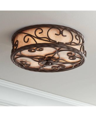 Natural Mica Collection Farmhouse Rustic Ceiling Light Flush Mount ...
