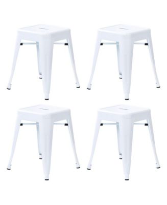 EMMA+OLIVER 18 Inch Table Height Indoor Stackable Metal Dining Stool ...