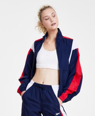 Reebok Women's Back Vector Colorblocked Track Jacket - Macy's