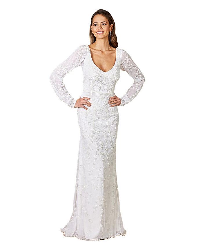 Lara Women's Gigi Romantic Long Sleeve Wedding Dress - Macy's