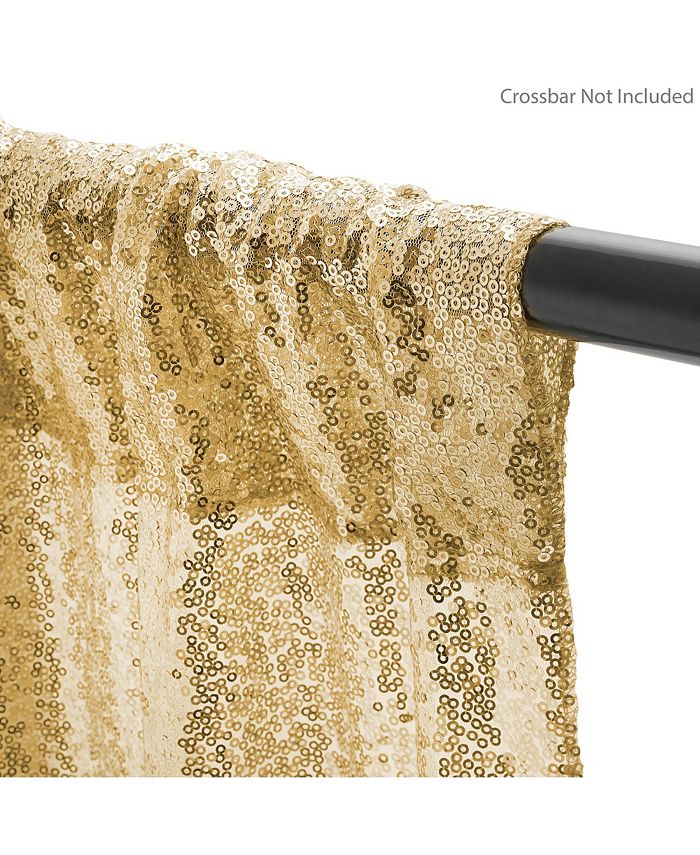 Lann's Linens (Set of 4) Sequin Backdrop Curtains, 2ft x 8ft Rose Gold ...