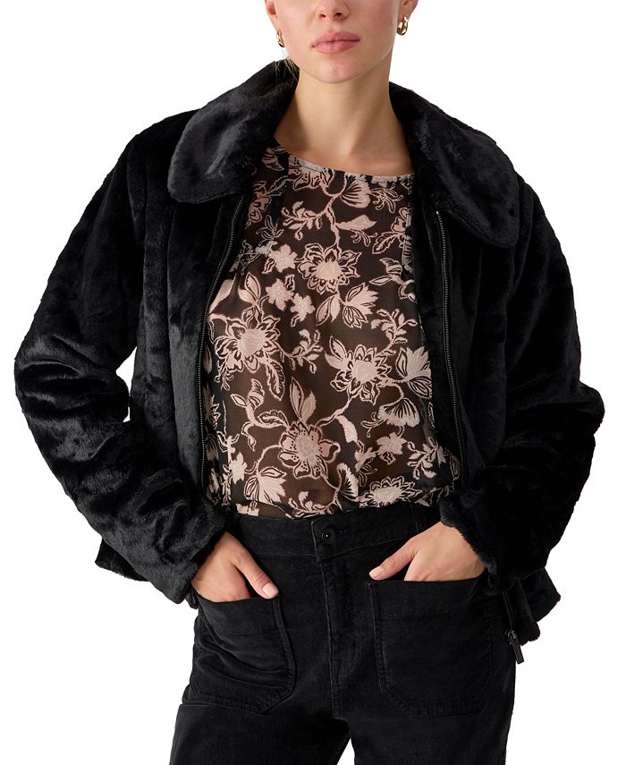 Sanctuary Women's Faux-Fur Zip-Front Jacket - Macy's