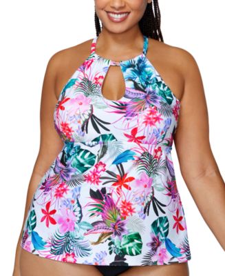 Raisins Curve Trendy Plus Size Rosalie Keyhole Tankini Top - Macy's
