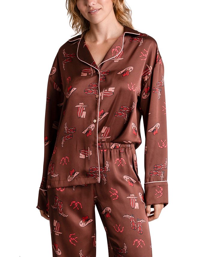 Midnight Bakery Women's Lingerie Carmella Satin 2 Piece Pajama Set - Macy's