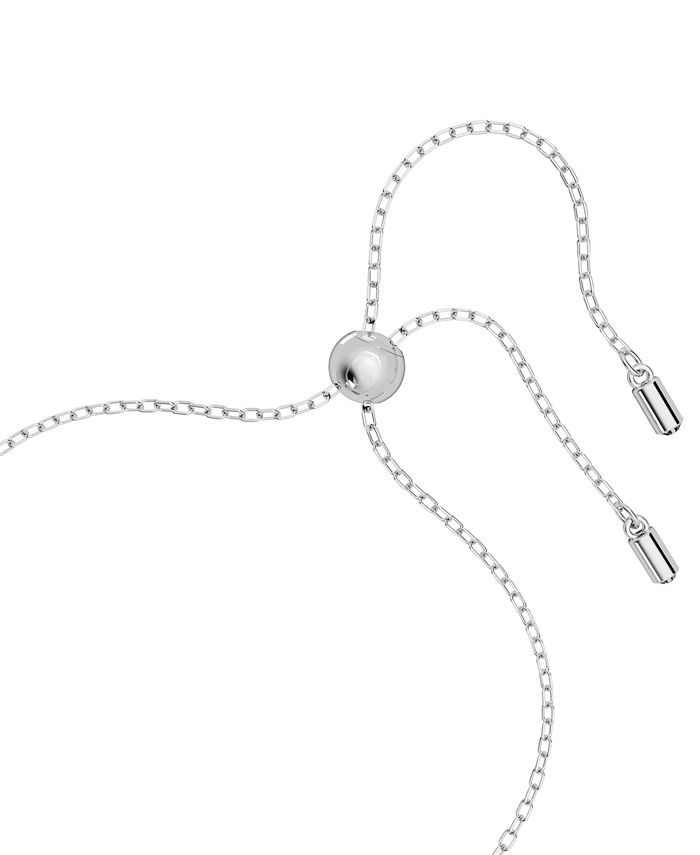 Swarovski Rhodium-Plated Color Pavé Interlocking Loop Slider Bracelet ...