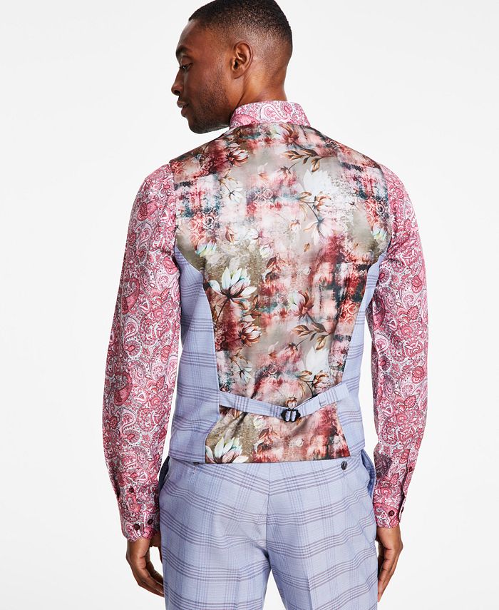 Tayion Collection Men's Classic Fit Plaid Suit Vest - Macy's