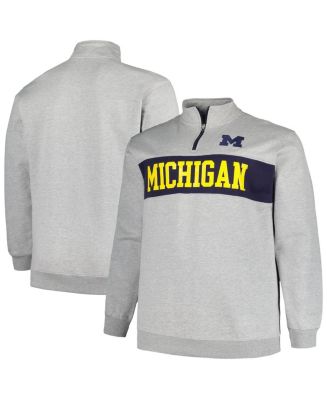 Men's Profile Heather Gray Michigan Wolverines Big and Tall Fleece ...