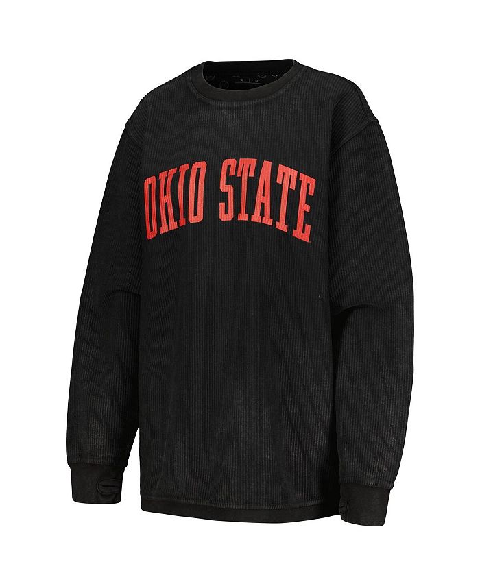 Pressbox Women's Black Distressed Ohio State Buckeyes Comfy Corded ...