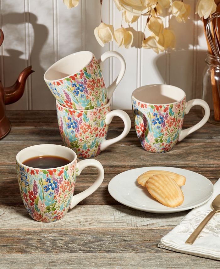 Tabletops Gallery Spring Bliss Mugs, Set of 4 - Macy's