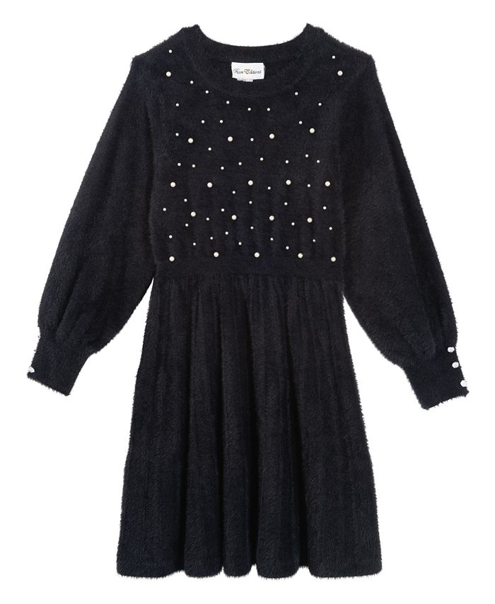 Rare Editions Big Girls Imitation-Pearl Embellished Sweater Dress - Macy's