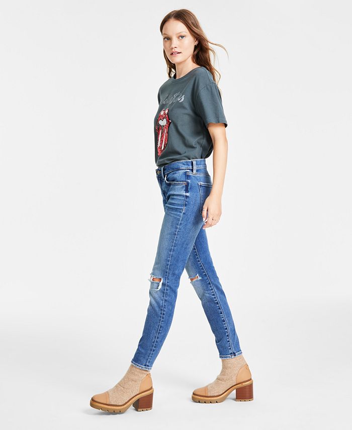 Lucky Brand Women's Ava Mid-Rise Ripped Skinny Jeans - Macy's
