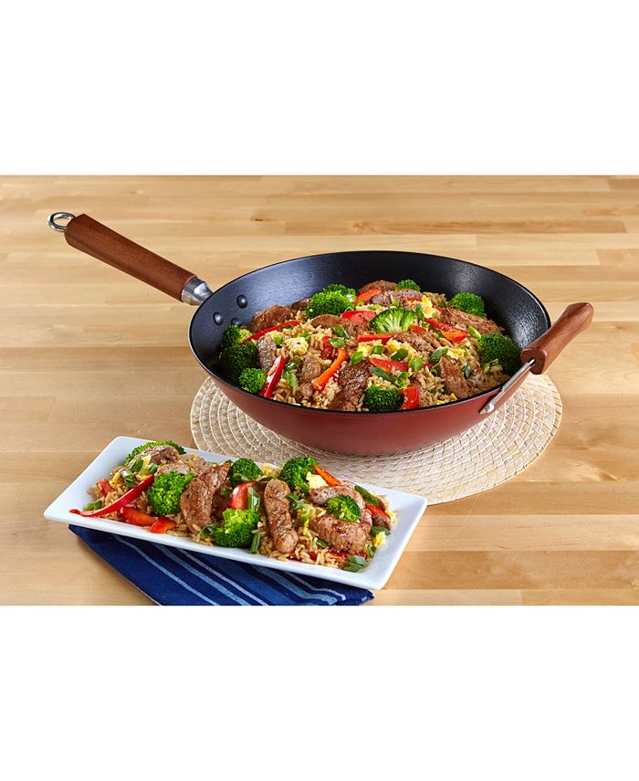IMUSA Light Cast Iron Pre-Seasoned 14" Wok with Wood Handle - Macy's