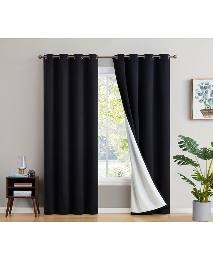 HLC.me Dakota 100% Complete Blackout Lined Drapery with Double Layer ...