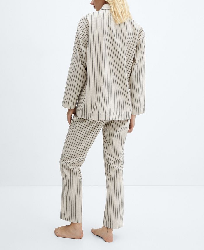 MANGO Women's Striped Cotton Pajama Pants - Macy's