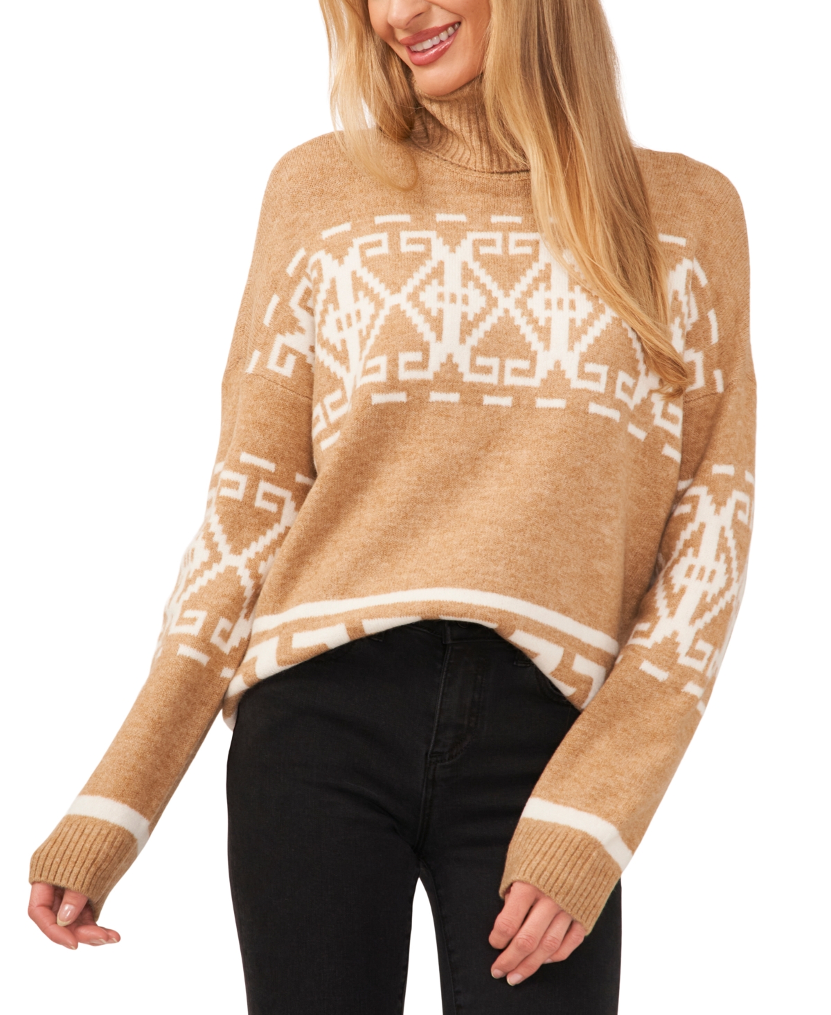 Click here for CeCe Womens Fair Isle Long Sleeve Turtleneck Sweat... prices