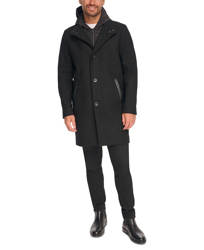 Kenneth Cole Men's Removable Hood Button Car Coat - Macy's