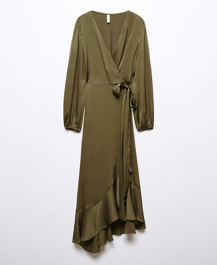 MANGO Women's Ruffle Wrap Dress - Macy's