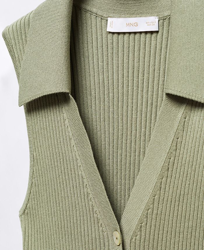 MANGO Women's Buttoned Knit Top - Macy's