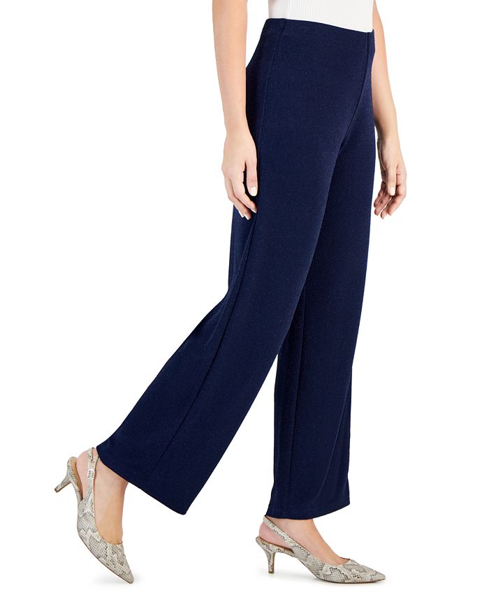 JM Collection Petite Shine Knit Pants, Created for Macy's - Macy's