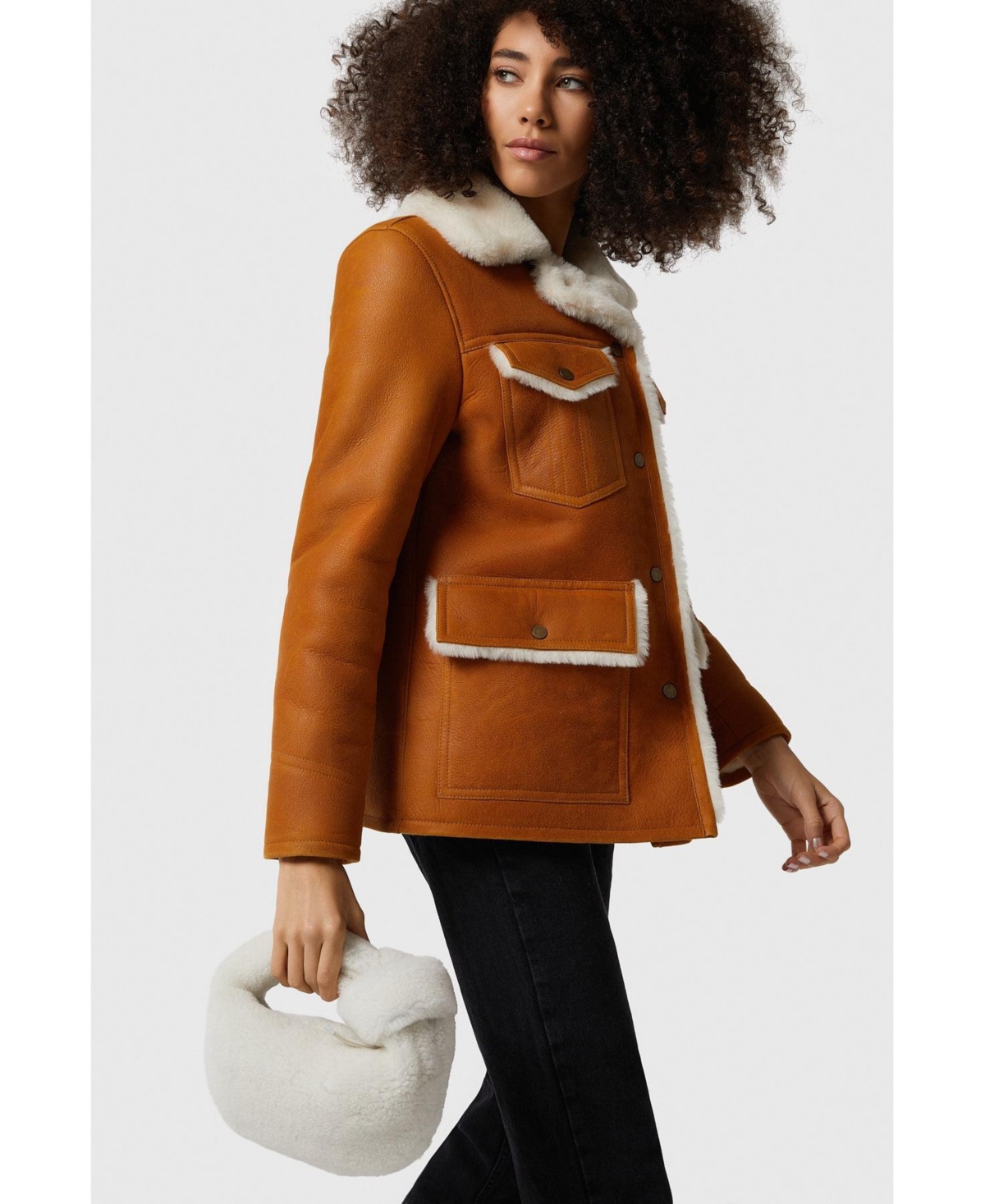 Click here for Womens Shearling Mini Bag - White prices