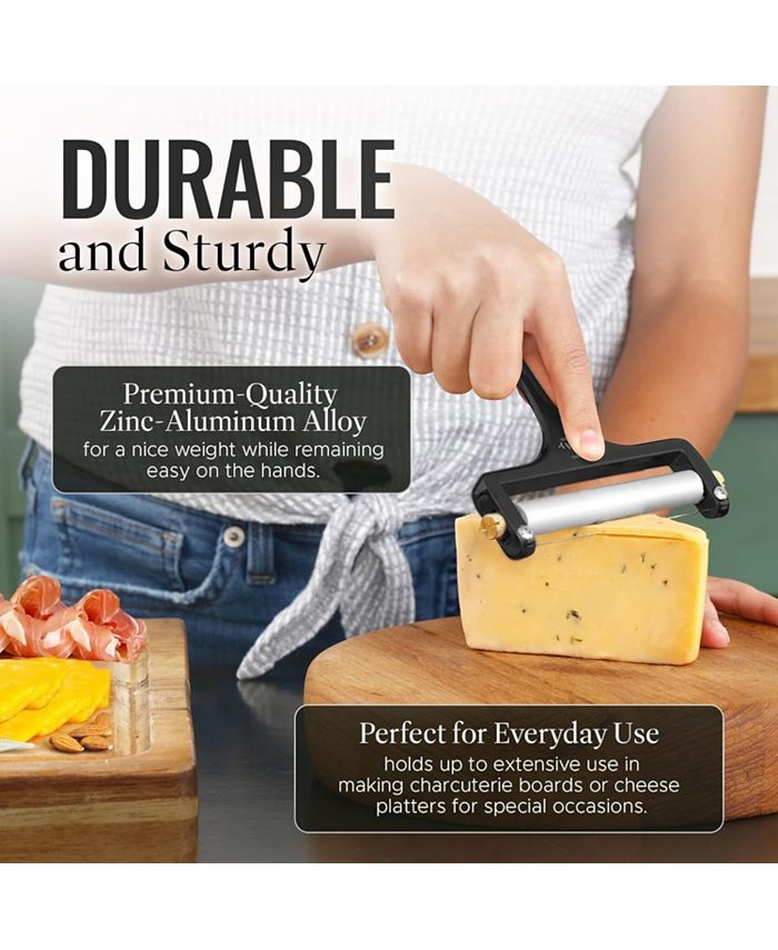 Zulay Kitchen Adjustable Hand Held Cheese Cutter with 2 Extra Wires ...