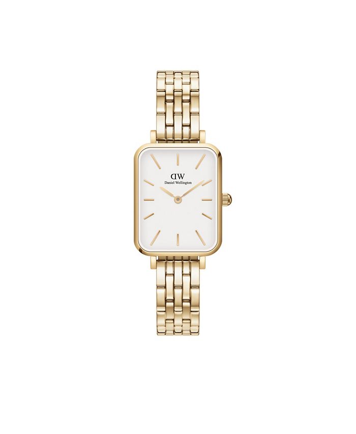 Daniel Wellington Women's Quadro 5-Link Gold-Tone Stainless Steel Watch ...