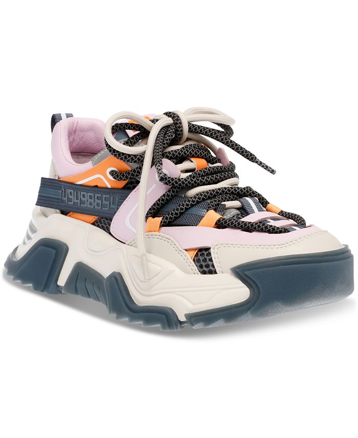 Steve Madden Women's Power Chunky Lace-Up Running Sneakers - Macy's