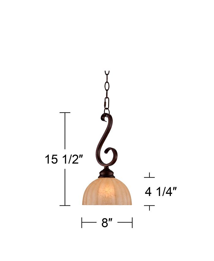 Franklin Iron Works Ferro Golden Bronze Mini Pendant Light Fixture 8 ...