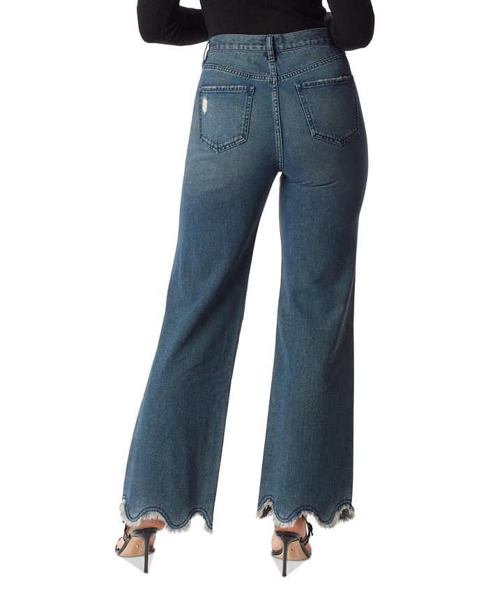 Sam Edelman Women's Codie Scalloped-Hem Wide-Leg Jeans - Macy's