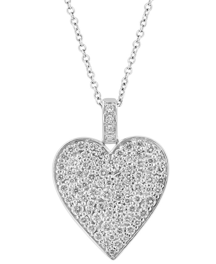 EFFY Collection EFFY® Diamond Pavé Heart 18" Pendant Necklace (1-1/6 ct ...