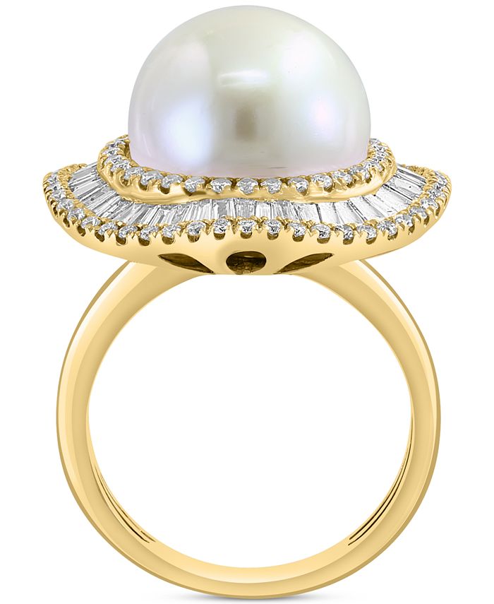 EFFY Collection EFFY® Freshwater Pearl (10mm) & Diamond (1-1/6 ct. t.w ...
