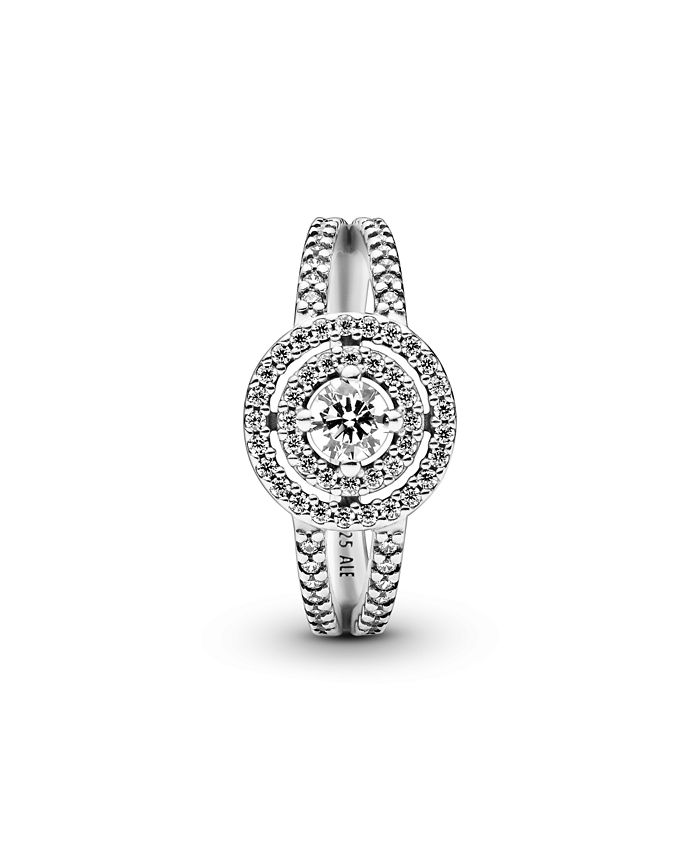 Pandora Cubic Zirconia Timeless Sparkling Double Halo Ring - Macy's