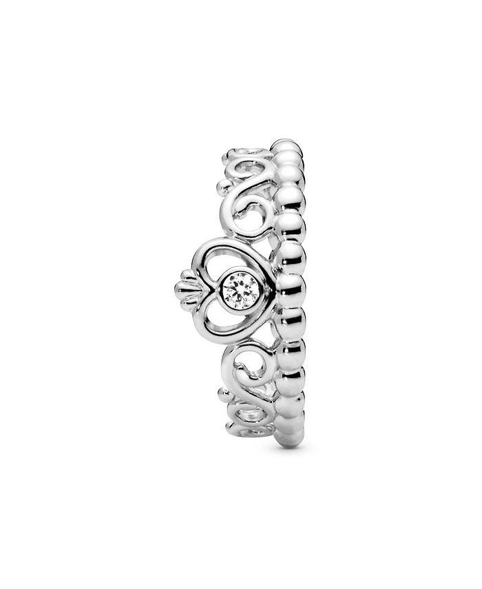 Pandora Cubic Zirconia Moments Princess Tiara Crown Ring - Macy's