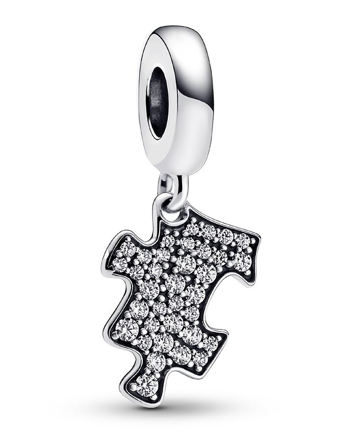 Pandora Cubic Zirconia Sparkling Puzzle Piece Dangle Charm - Macy's