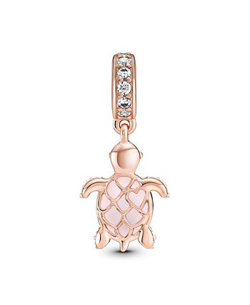 Pandora Cubic Zirconia Murano Glass Pink Sea Turtle Dangle Charm - Macy's