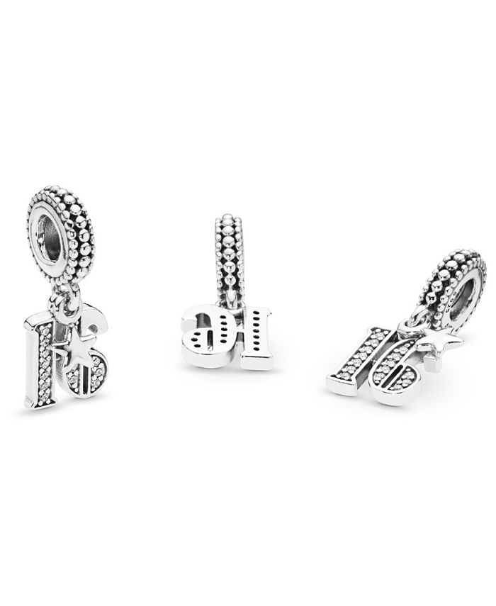 Pandora Cubic Zirconia 16th Celebration Charm - Macy's