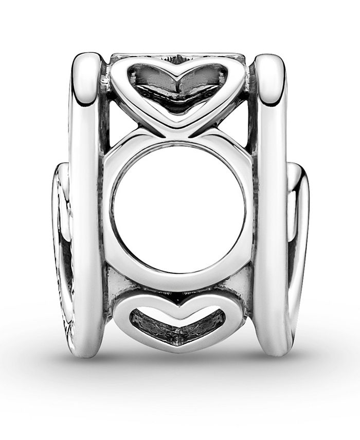 Pandora Sterling Silver Entwined Infinite Hearts Charm - Macy's