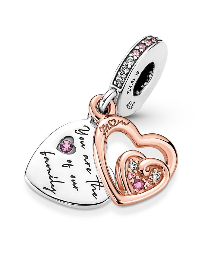 Pandora Mixed Stone Entwined Infinite Hearts Double Dangle Charm - Macy's