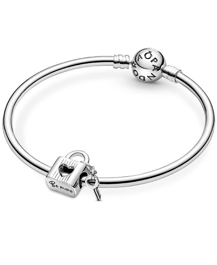Pandora Sterling Silver Padlock Heart Key Charm - Macy's