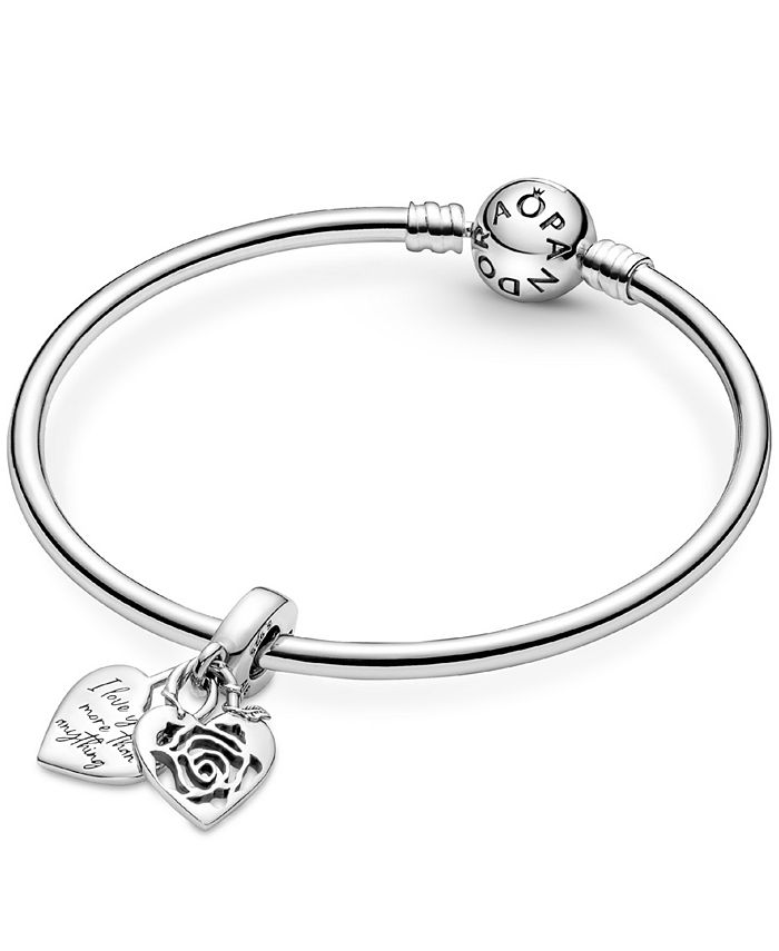 Pandora Sterling Silver Rose Heart Padlock Dangle Charm - Macy's