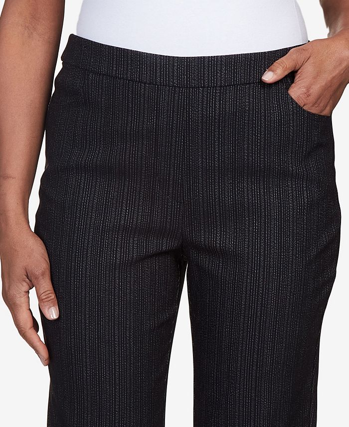 Alfred Dunner Women's World Traveler Slim Fit Pinstripe Average Length ...