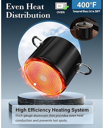 Cook N Home Professional 8-QT Nonstick Deep Cooking Pot Canning ...