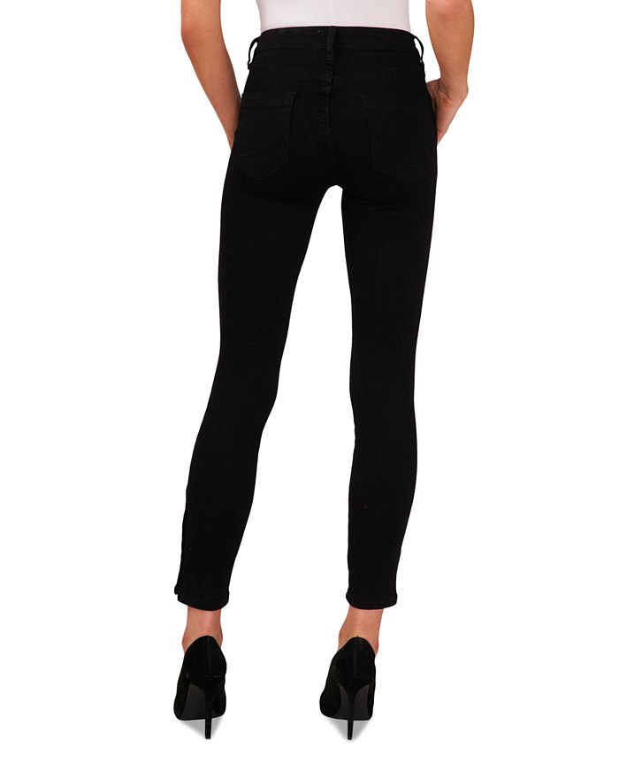 CeCe Women's Imitation-Pearl-Trim High-Rise Skinny Jeans - Macy's