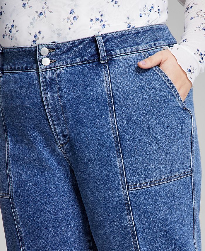 And Now This Plus Size Seam-Front Straight-Leg Jeans - Macy's
