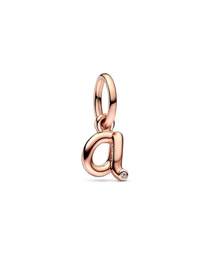 Pandora 14k Rose Gold-Plated Script Alphabet Dangle Charm - Macy's