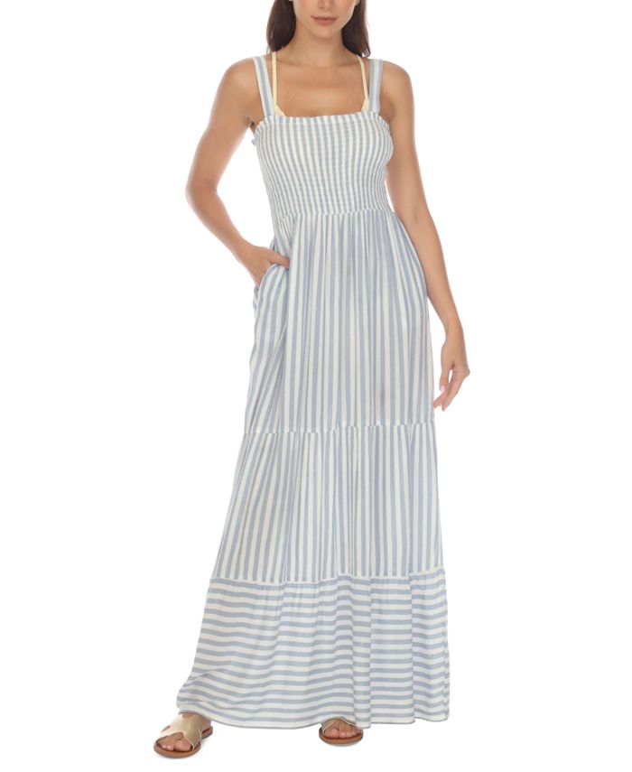 Raviya Women's Tiered Striped Dress Cover-Up - Macy's