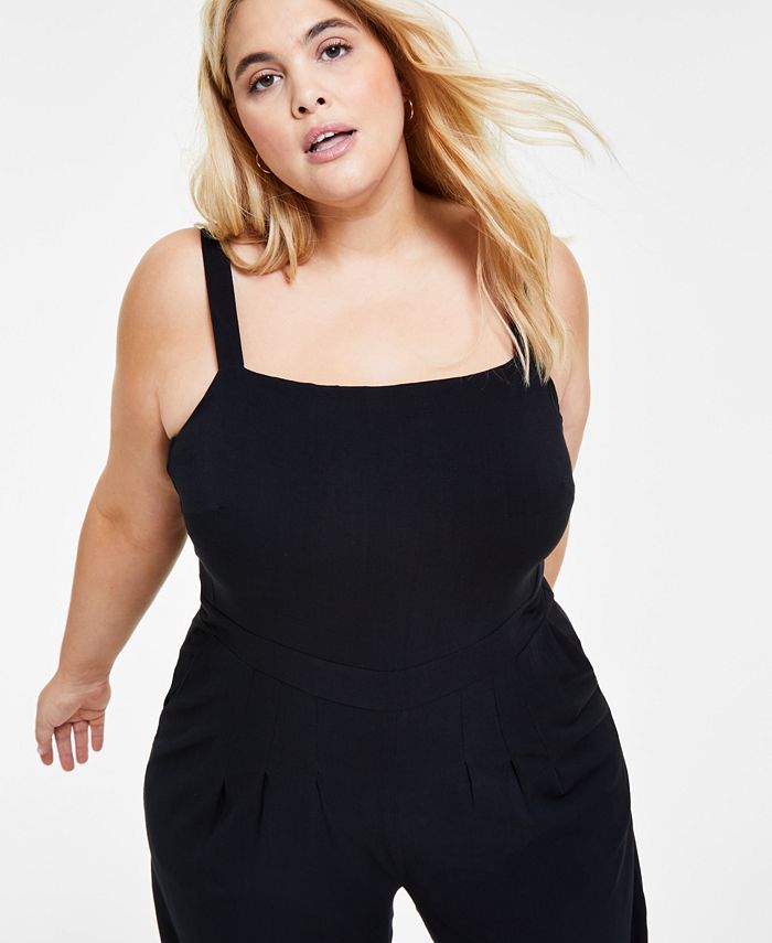 Bar III Plus Size Sleeveless Jumpsuit, Created for Macy's - Macy's