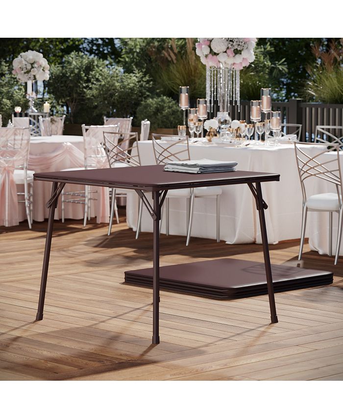 EMMA+OLIVER Foldable Card Table With Vinyl Table Top - Game Table ...