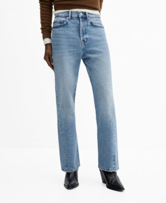 MANGO Women's Forward Seams Straight Jeans - Macy's