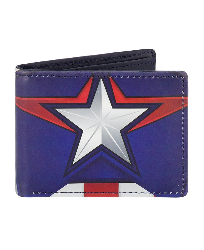 Marvel CAPTAIN AMERICA LOGO Bifold Wallet, Slim Wallet with Decorative ...